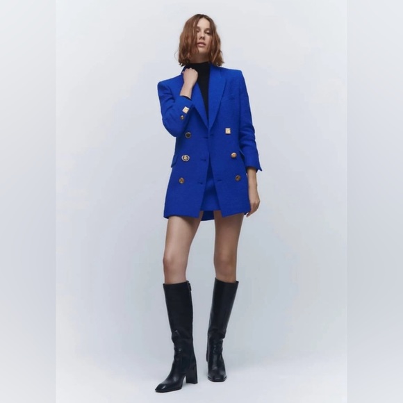 Zara | Dresses | Zara Cobalt Blue Blazer Dress | Poshmark